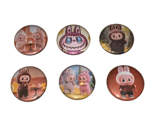 1" SET OF 6 LABUBU CHARACTER LAPEL BUTTON BADGE PINS PINBACK [P538] | eBay