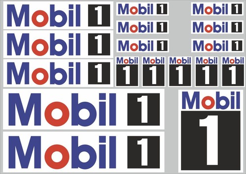 Mobil 1 Decal Set Quality Sticker Vinyl Graphic Logo Adhesive Kit 17 ...