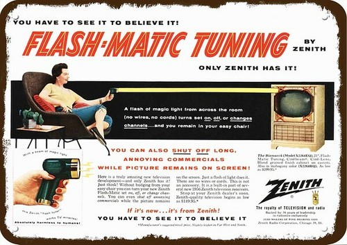 1955 ZENITH FLASH-MATIC TV Remote Vintage-Look **DECORATIVE REPLICA ...