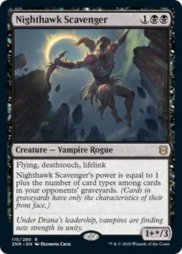 Nighthawk Scavenger FOIL Zendikar Rising NM Black Rare MAGIC MTG CARD ...