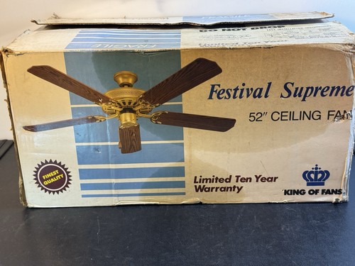 KING Of FANS 52” Festival Supreme COMBO Ceiling Fan Bright Brass NEW ...