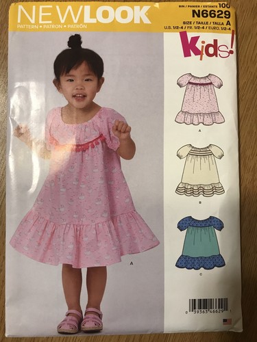 NEW LOOK "Kids" Sewing Pattern 6629 Dress - Toddlers Sizes 5 in 1: US 1 ...