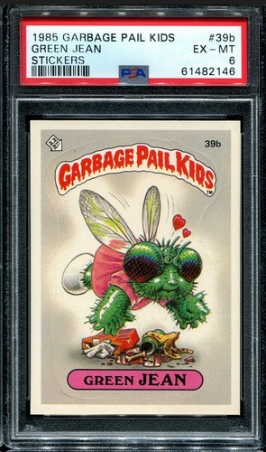 PSA 6 EX MINT 1985 GPK GARBAGE PAIL KIDS GREEN JEAN STICKERS OS1 #39B ...