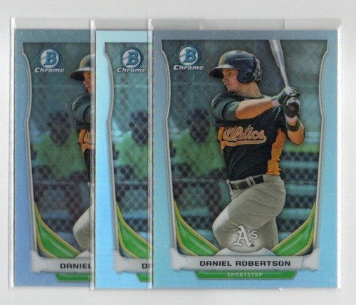 DANIEL ROBERTSON OAKLAND ATHLETICS 2014 BOWMAN CHROME REFRACTOR 3X ...