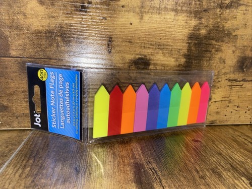 400 Jot Sticky Note Flags Sticky Page Markers ~ Assorted Bright Neon ...