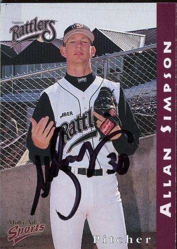 1998 Wisconsin Timber Rattlers ALLAN SIMPSON Signed Card autograph AUTO ...