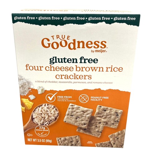 True Goodness by Meijer Gluten Free Four Cheese Brown Rice Crackers 3.5 ...