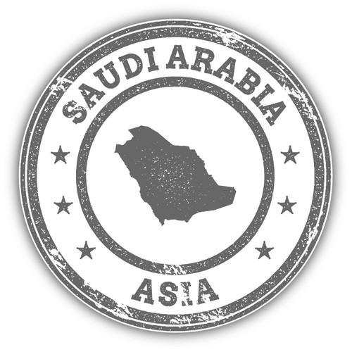 Saudi Arabia Map Asia Grunge Rubber Stamp Car Bumper Sticker Decal 5 ...