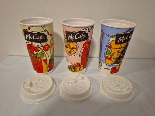 LOT (X3) 2025 The Grinch Christmas Mcdonald's McCafé L Large Cups ...