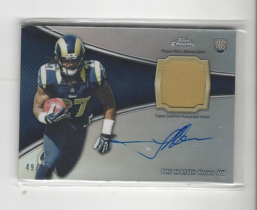 2014 Topps Chrome Tre Mason Rookie AUTOGRAPH PATCH Rams /50 | eBay
