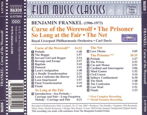 BENJAMIN FRANKEL BENJAMIN FRANKEL: CURSE OF THE WEREWOLF AND OTHER FILM ...