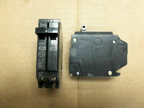 Lot of 2 GE THQP220 2 Pole 20 Amp 240v/120v Circuit Breaker THQP | eBay
