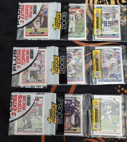 2006 Topps Football Rack Pack Lot Of 3-Steve Smith/Warrick Dunn/Lloyd ...