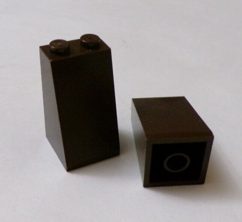 Lego (x4) Reddish Brown 2x2x3 Sloped Brick, Solid Stud, 3684c (028-194 ...