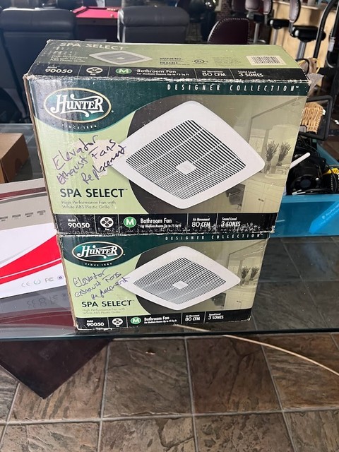 Hunter 83001 Ventilation Riazzi Bathroom Exhaust Fan With Light Brushed ...