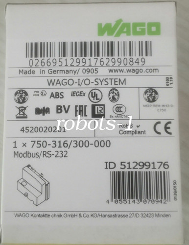 750-316/300-000 WAGO FC Modbus module brand new Shipping DHL or FedEX ...