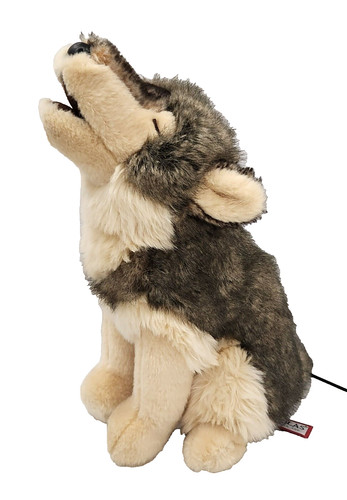 Raina the Wolf Plush Douglas The Cuddle Toy Howling Sitting Beige ...