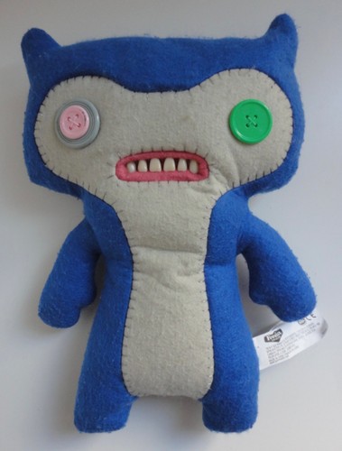 Fuggler Ugly Monster Blue Lil Demon Plush 12" Scary Teeth with Rear ...