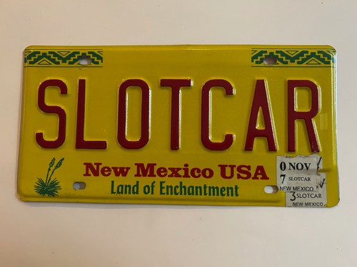Vanity License Plate SLOT CAR Slotcar Racing Racer New Mexico Race Car ...