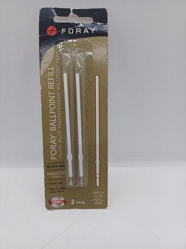 FORAY Refills for Pilot And Papermate Ballpoint Medium Black 1.0mm Ink ...