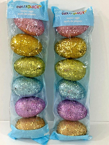 NEW 12 PC GLITTER 3" EASTER TREAT EGGS CREATOLOGY FREE SHIP | eBay