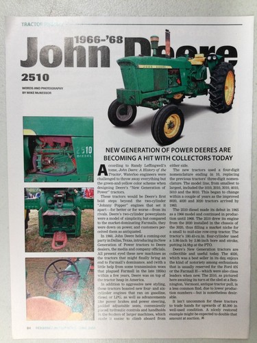HMN 978 Article Tractor Profile 1966 - 1968 John Deere 2510 June 2008 1 ...