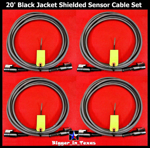 (4) New Hunter Alignment System Sensor Cable Set, 20’ Black Shielded ...