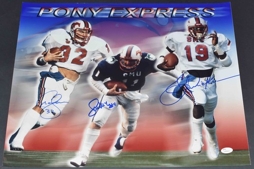 ERIC DICKERSON CRAIG JAMES SIGNED SMU MUSTANGS PONY EXPRESS 16x20 PHOTO ...