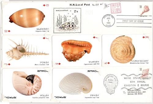 #2121 LIGHTNING WHELK, MICHIGAN STAMP SHOW NAKANO PERFINS, SHELL ...