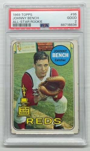 1969 Topps Johnny Bench All-Star Rookie #95 PSA 2 GOOD Reds | eBay