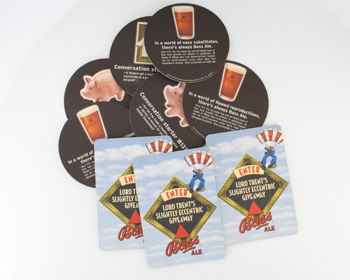Vintage Beer Bar Drink Coasters - Lot of 9 - Bass Ale | eBay