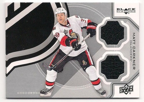 Matt Carkner 12-13 UD Black Diamond Double Diamond Jerseys Game Worn ...