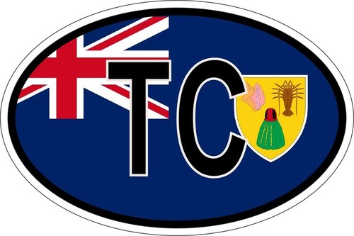 Oval Sticker Flag Country Code TC TURKS CAICOS | eBay