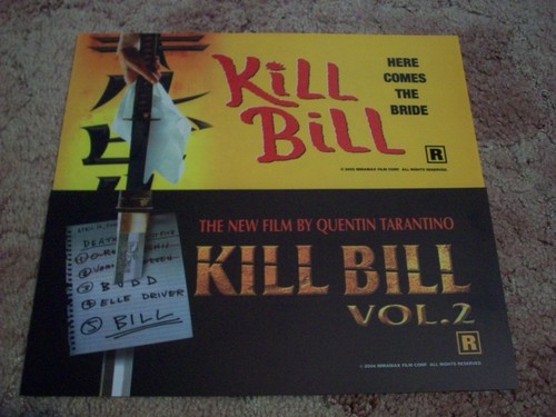 Kill Bill Vol. 1 & Vol. 2 Movie Theater Mylar Signs 6x13 Quentin ...