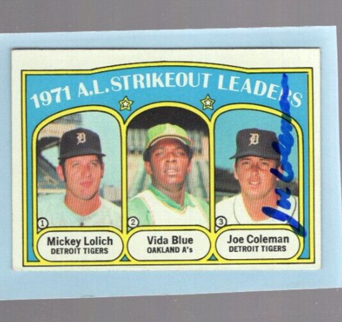 Autographed Joe Coleman Tigers 1971 SO Leaders Topps 1972 #96 | eBay