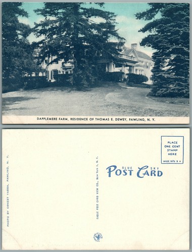 PAWLING N.Y. DAPPLEMERE FARM RESIDENCE OF THOMAS DEWEY ANTIQUE POSTCARD ...