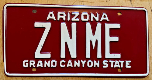 ARIZONA VANITY LICENSE PLATE " Z N ME " AZ ZEE IN ME ? | eBay