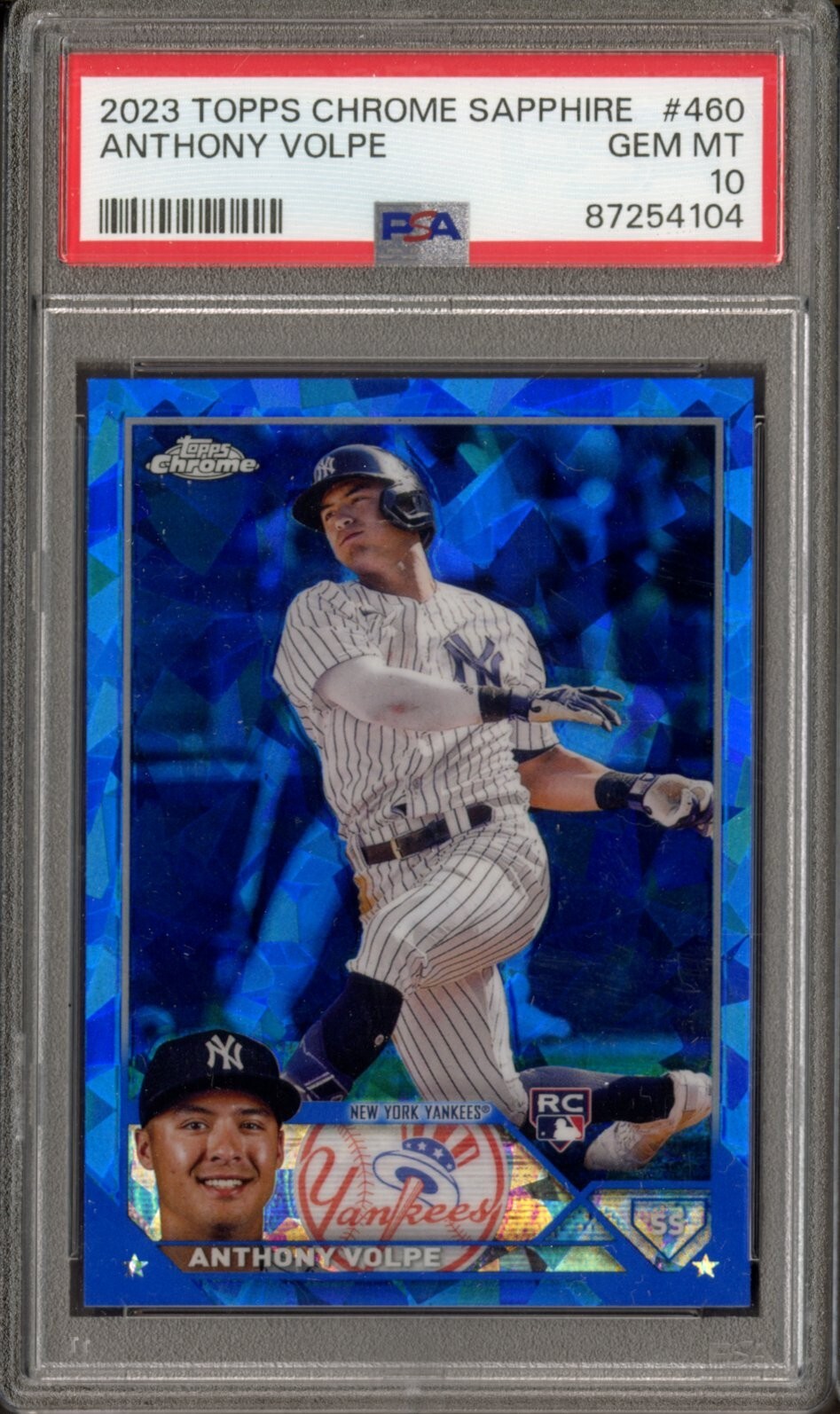 Anthony Volpe 2023 Topps Chrome Sapphire Edition #460 Base PSA 10 Price ...