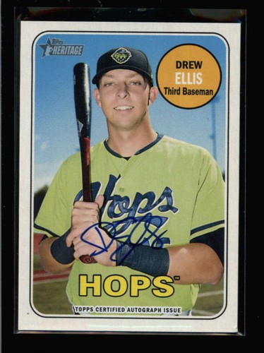 DREW ELLIS 2018 TOPPS HERITAGE MINOR LEAGUE ROOKIE AUTOGRAPH AUTO AX540 ...