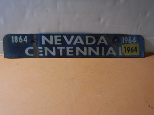 VINTAGE- ORIGINAL- NEVADA CENTENNIAL LICENSE PLATE TOPPER -1864-1964 ...