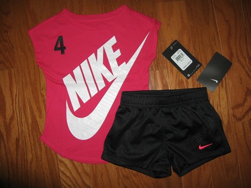 Nike 2 Pc Outfit Set Tee Shirt & Shorts Girls 2T NWT | eBay