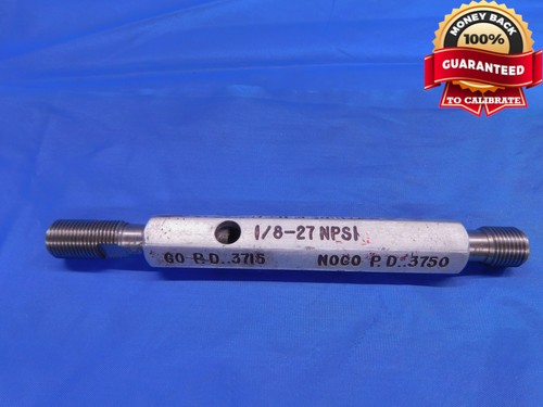 1/8 27 NPSI PIPE THREAD PLUG GAGE .125 GO NO GO P.D.'S = .3715 & .3750 ...