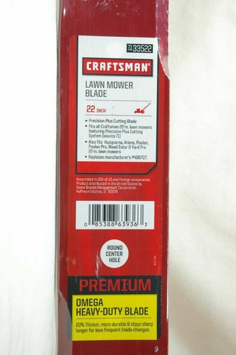 Craftsman 406707 22 and #8221 Precision Cut Lawn Mower Blade for sale ...