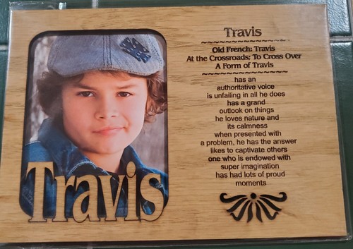 TRAVIS Engraved 5"X7" Wood Matte Photo Frame Meaning of Name NEW | eBay