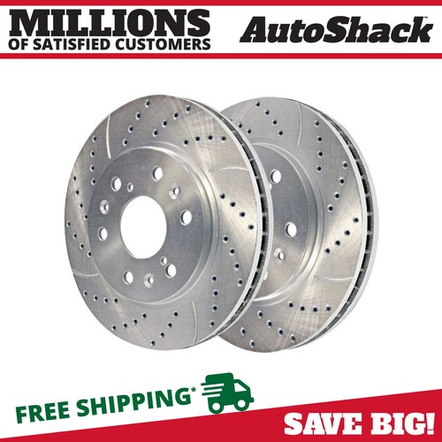 Front Drilled Brake Rotors Pair 2 for Chevy Silverado 1500 Tahoe GMC ...