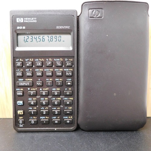 Vtg 80s Hewlett Packard HP-20S Scientific Calculator 1987 Slip Case ...