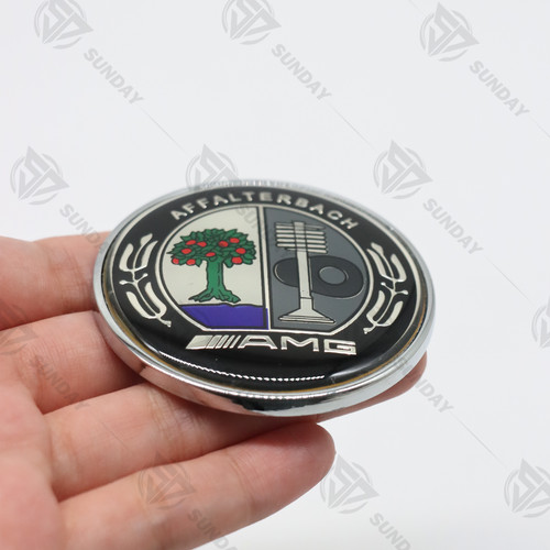 Front Hood Emblem Color Apple Tree Flat Paste Badge Decal For AMG ...