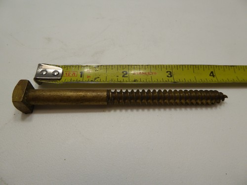 5/16 x 4" Brass Square Head Lag Screw VINTAGE Made in USA NEW Quantity ...