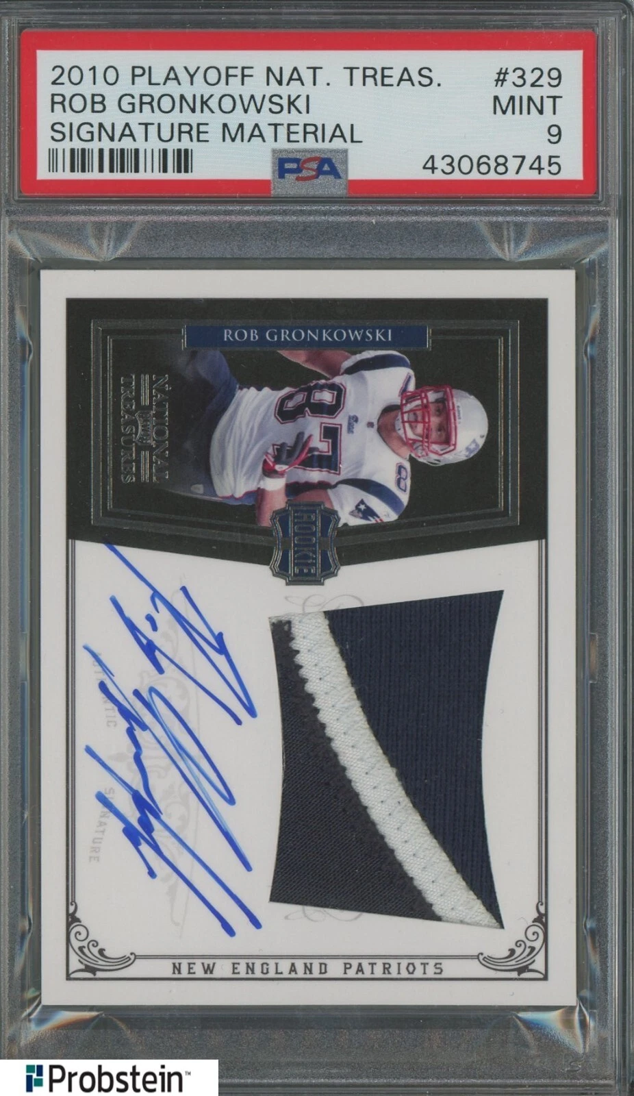 Rob Gronkowski 2010 National Treasures #329 Rookie Patch Auto /99 Price ...