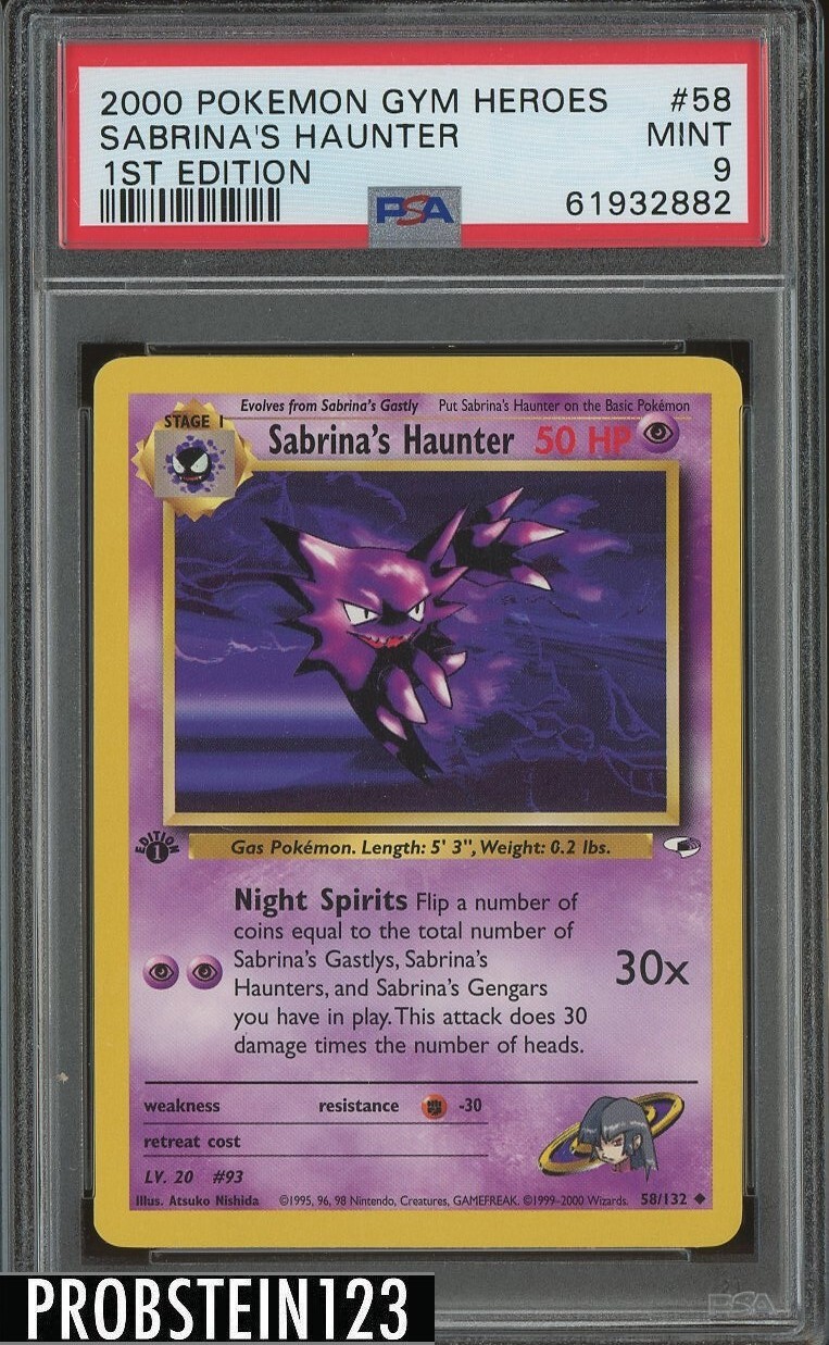 Sabrina's Haunter 2000 Gym Heroes #058/132 1st Edition PSA 9 Price ...